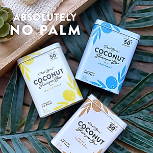 Peet Bros. Peppermint Coconut Shampoo Bar - Vegan, Palm Oil-Free, Moisturizing with No Artificial Fragrances - Planet Friendly, Made in USA - 5 oz