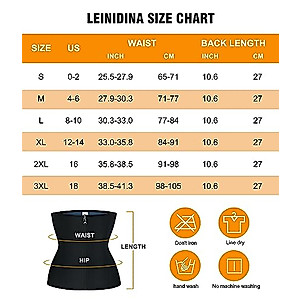 LEINIDINA Womens Waist Trainer Corset with Zipper Sweat Waist Trimmer for Women Workout Belt Corset Shapewear Black