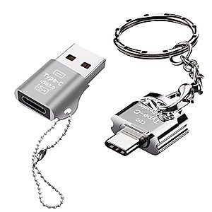 Senbos USB C Micro SD Card Reader with Keychain, Type C to Micro SD SDHC SDXC TF Memory Card Reader with USB C to USB 3.0 Adapter, Portable USB OTG Card Reader for iPad Pro Mac Laptop Tablet Phone