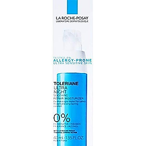 La Roche-Posay Toleriane Dermallergo Night Cream for Face Intense Soothing Moisturizer with Vitamin E, Allergy Tested, for Sensitive Skin, Formerly Toleriane Ultra Night