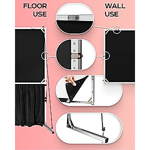 80 inch Outdoor Projector Screen and Stand or Wall Mount - 2 in 1 Indoor Outdoor Movie Screen - Premium Portable Projection Screen HD 16:9 - Large Metal Fast Foldable Fixed Frame - Theater Skirt