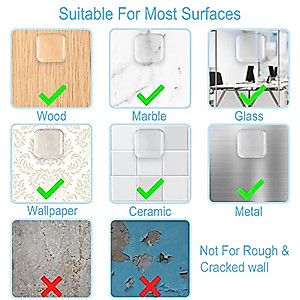 6 PCS Door Stopper Wall Protector, Transparent Square Door Knob Wall Shield, Soft Rubber Door Handle Bumper with Strong Self Adhesive, Thickened Door Bumpers for Walls (4 CM/Square, Clear)