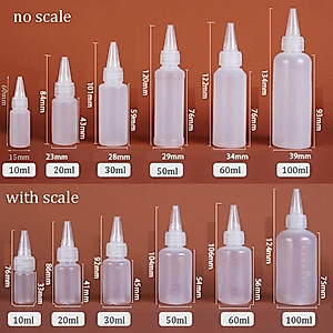 10 Pcs Empty Dropper Bottles, Mini Squeeze Bottles, Plastic Storage Container with Caps, Small Sample Bottle for Decorating(30ml-no Scale)