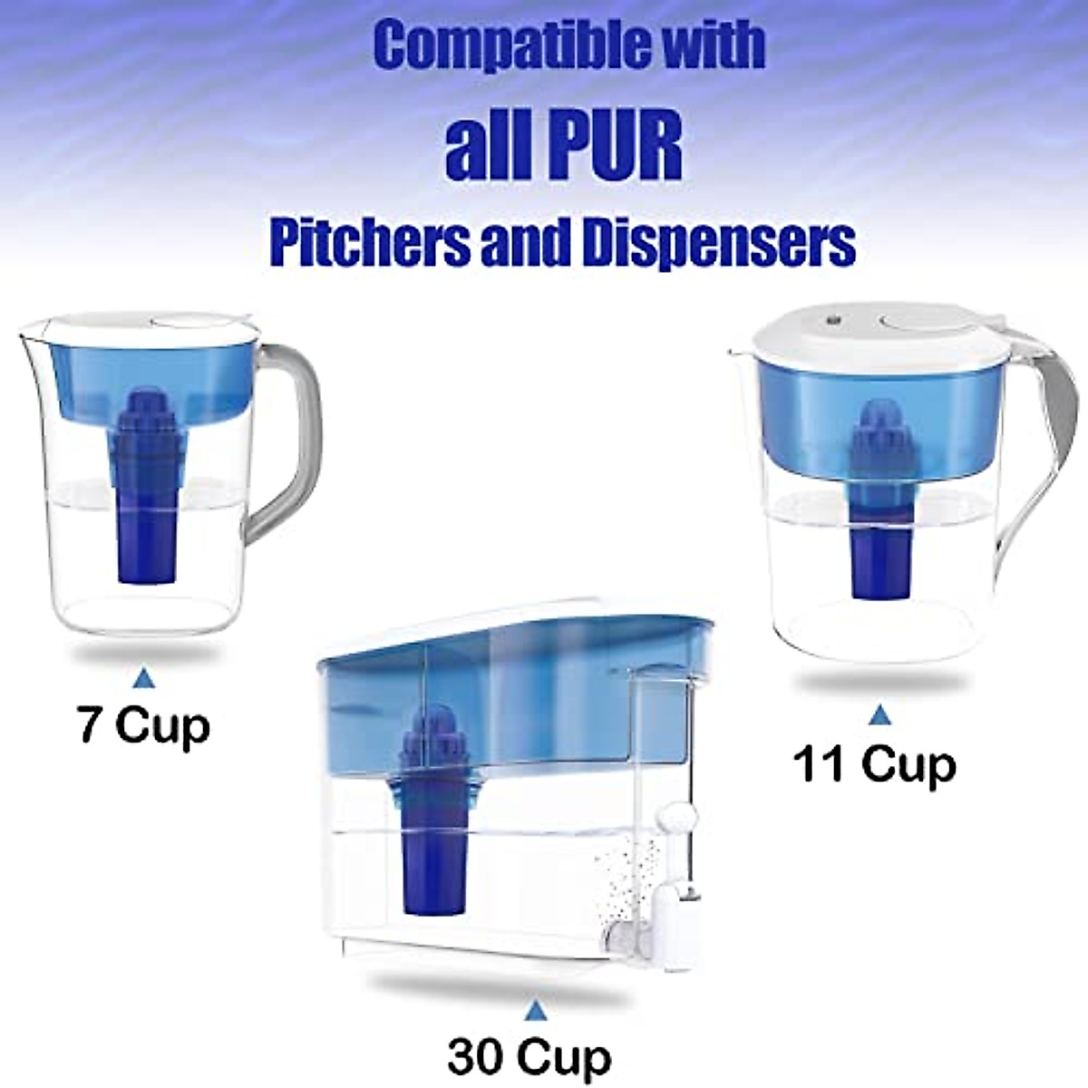Fil-fresh CRF-950Z Pitcher Filter Replacement for PUR®, PUR® PLUS Pitchers & Dispensers, CRF-950Z, PPF900Z, PPF951K, NSF Certified, 4-Pack