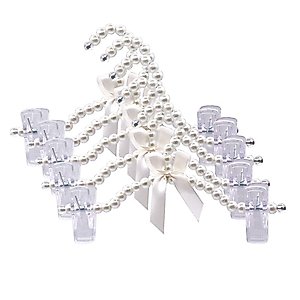 Aimeely 10" Pearl Adult Kids Pants Hangers Luxury Pack of 5 Non-Slip Metal Heavy Duty Party Daily Clothes Rack 1#