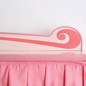 Furniture of America McHenry Twin-Size Kids Bed with Princess Carriage Design, Curtain and Slat Kit Included, Small Ladder, No Box Spring Required for Girls, Pink