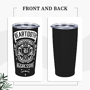 ONIAWO Beartooths Band Stainless Steel Insulated Tumbler 20oz with lid Travel Mug with Straw for Cold Hot