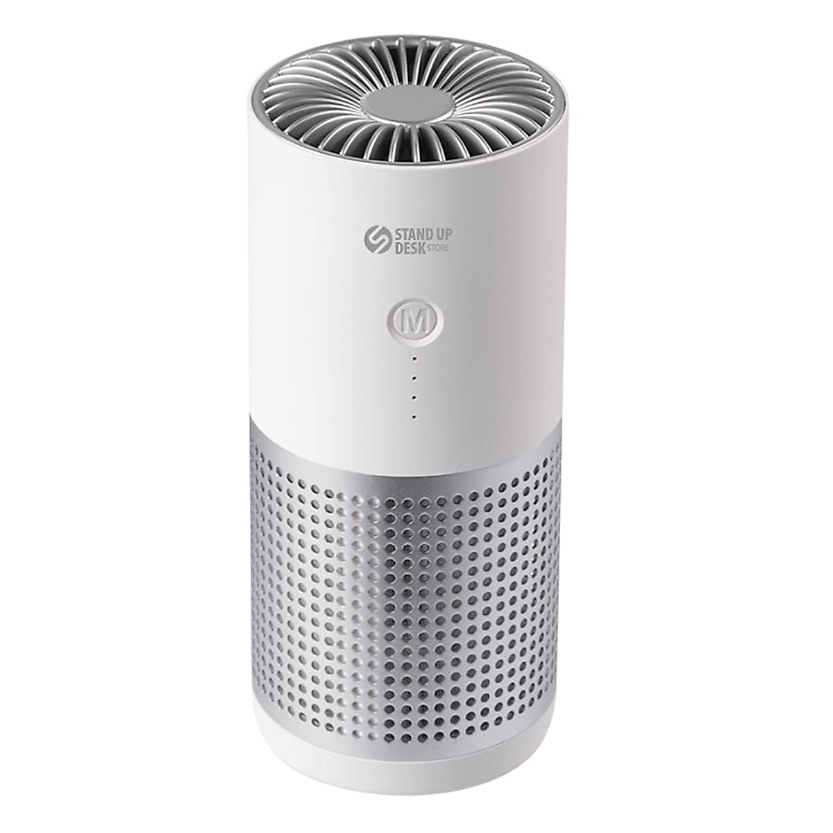 Stand Up Desk Store Portable USB Car Cupholder HEPA Air Purifier with Replaceable Filter (White)