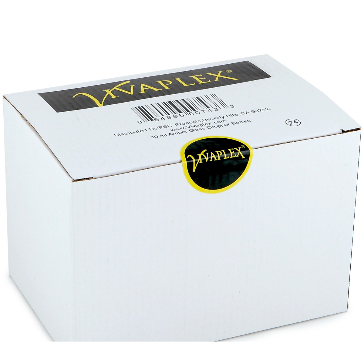 Vivaplex, 24, Amber, 10 ml (1/3 oz) Glass Bottles, with Glass Eye Droppers