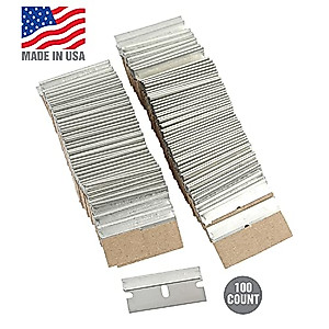 OEMTOOLS 25181 Razor Blades, 100 Pack, Steel Safety Box Cutter Replacement Blades, Removes Paint and Decals, Cuts Boxes and Cords, Fits Most Utility Knives