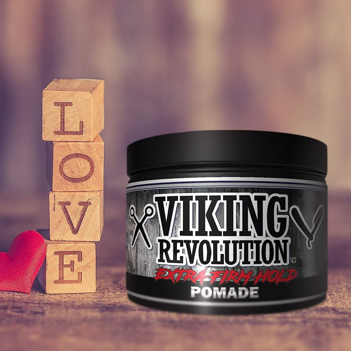Viking Revolution Extreme Hold Pomade for Men – Style & Finish Your Hair - Extra Firm,Strong Hold & High Shine for Men’s Styling Support - Water Based Male Grooming Product is Easy to Wash Out, 4oz