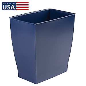 InterDesign Mono Wastebasket Trash Can - Rectangular, Navy