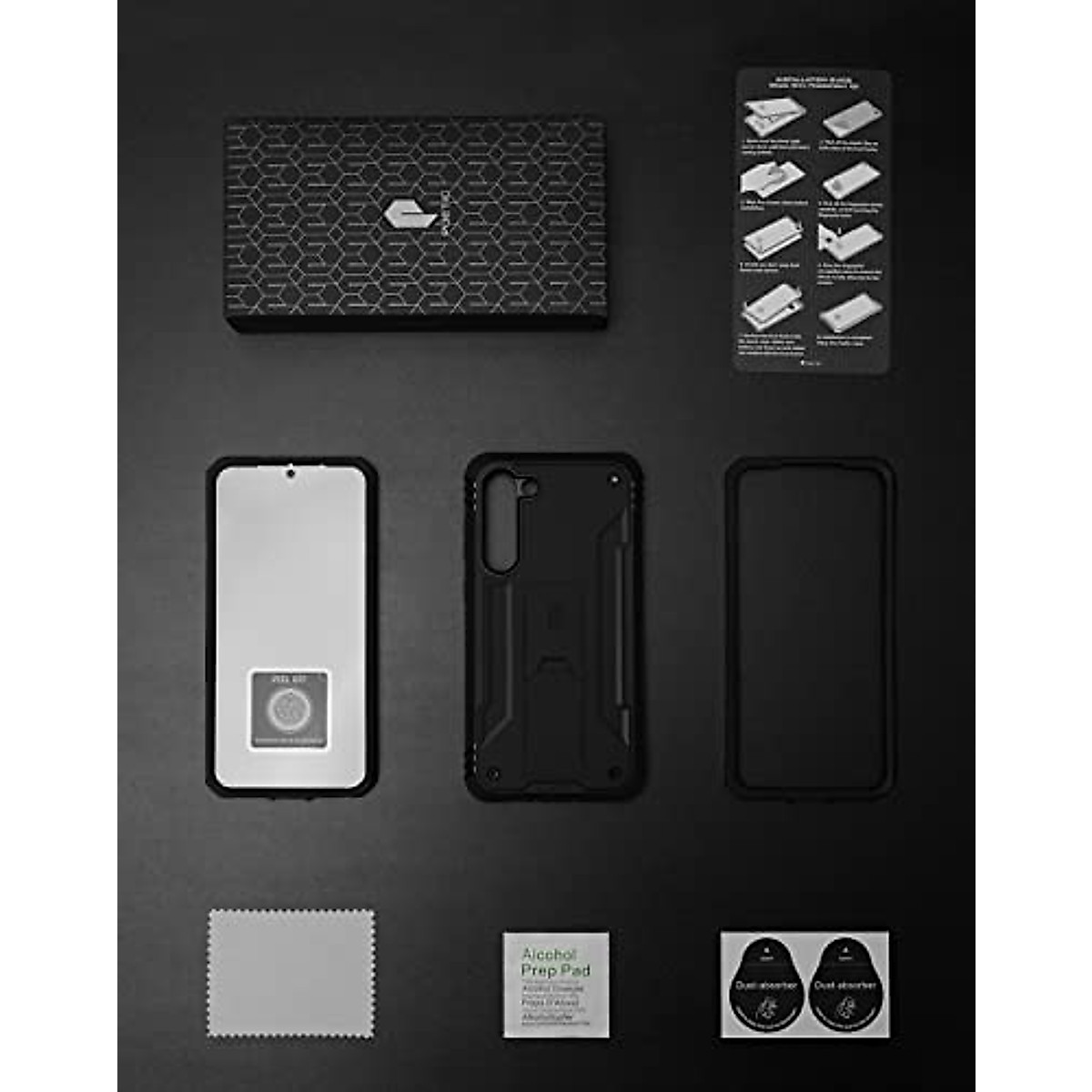 Poetic Revolution Series Case for Samsung Galaxy S23 5G 6.2" (2023), Built-in Screen Protector Work with Fingerprint ID, Full Body Rugged Shockproof Protective Cover Case with Kickstand, Black