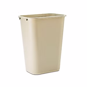 Rubbermaid Commercial 295700Bg Deskside Plastic Wastebasket Rectangular 10 1/4 Gal Beige