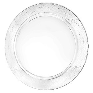 Premium Clear Round Plastic Serving Trays (Pack of 2) - 13.5" - Extra Heavy Weight & Pebbled Design - Perfect for Parties, Gatherings, and Everyday Dining