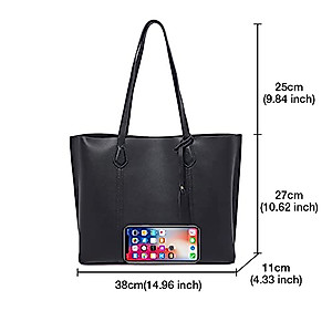 LAORENTOU Tote Handbags for Women Cow Leather Top-handle Purse Lady Pocketbooks Shoulder Bags Work Tote Bags Clearance