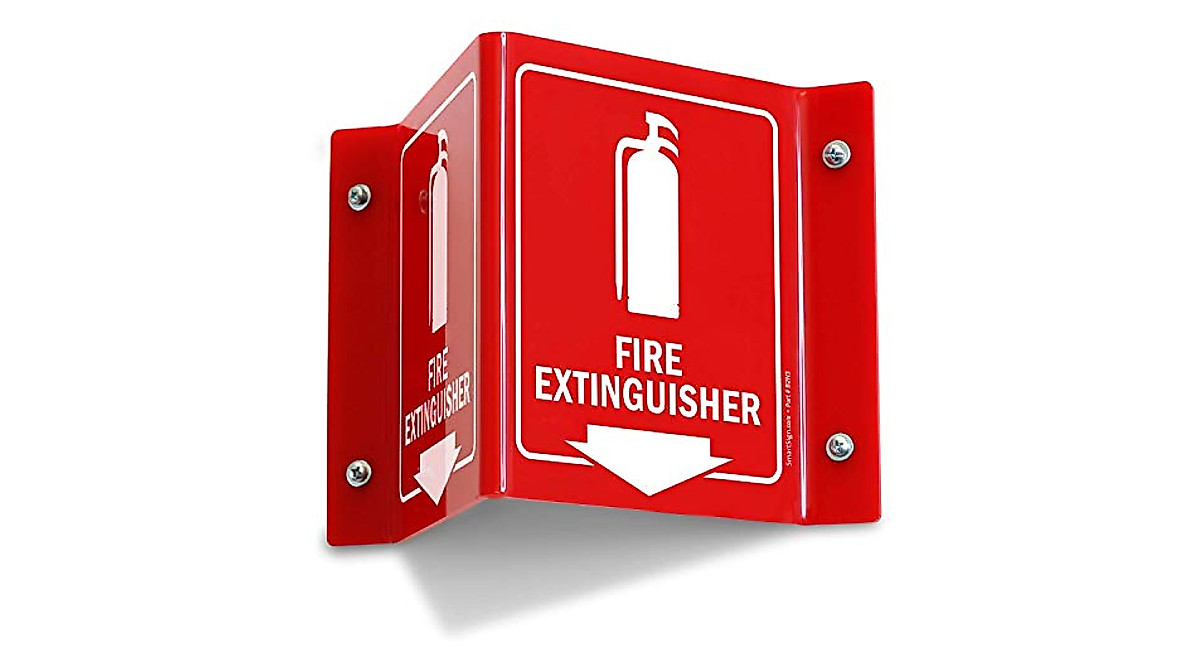 SmartSign Fire Extinguisher Projecting Sign - Best Visibility