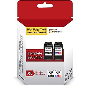 Economink 245XL and 246XL Ink Cartridge Replacement for Canon PG-245XL CL-246XL PG-243 CL-244, 245 246 Combo Pack for Pixma MX492 MX490 MG3022 MG2522 TS3320 TR4520 TR4522 MG2922 MG2920 TS202 Printer