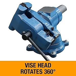 Baileigh Rotating Head Bench Vise, 5-1/8" Jaw Width, 4" Jaw Opening (BV-5P)