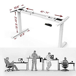 Bookshelf Height-Adjustable Standing Desk Frame, Intelligent Electric Lifting Table, Heavy-Duty Steel Desk with 4 Automatic Memory Keyboards, for Home Office