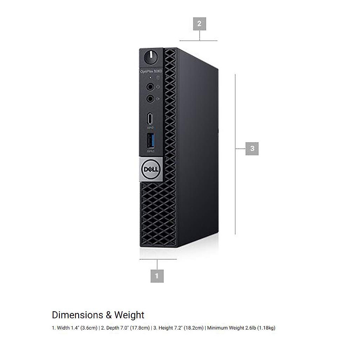 Dell OptiPlex 5060 Micro Desktop Computer with Intel Core i5-8500T 2.1 GHz Hexa-Core, 8GB RAM, 256GB SSD (5H0P7)