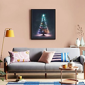Christmas Diamond Art for Adults - Christmas Tree with Blue Lights 5D Diamond Painting Kit - DIY Crystal Picture Art Home Wall Decor (20x30inch)