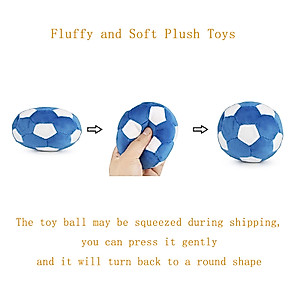 Interactive Dog Balls, Plush Squeaky Dog Toys Balls for Dogs, Football Rugby Puppy Toy Indoor Outdoor Sports Stuffed Dog Toy Ball for Small Medium Dog
