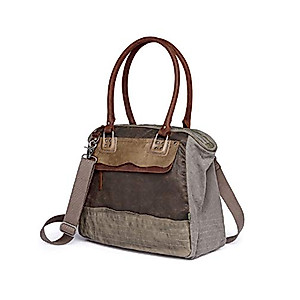 TSD Brand Tapa Canvas Satchel Bag (Grey)