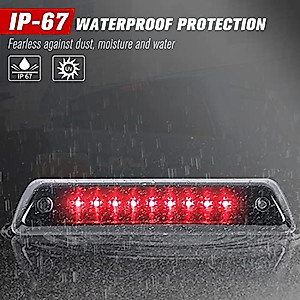 FIERYRED Third Brake Light/Reverse Light Smoked Compatible with 2009-2014 F150 Third Brake Light,Rear Cab Brake Light,3rd Brake lights Power Saving IP67 Waterproof