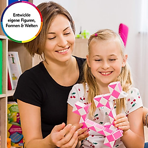 CUBIDI® Magic Snake Cube | Fidget Snake Toy for Kids | Travel Toys for Kids Ages 4-8 | Great Gift for Boys and Girls Birthday, Christmas, Stocking Stuffers - 48 Blocks | 0.9 inch x 0.7 inch | Red