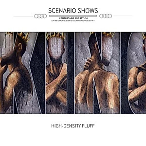 RUI＆TONG African American Afro King Art Deco Rug Boy Girls Bedroom Rug, Polyester Anti-Slip Rug Yoga Mat, Living Room Sofa Round Rug Diameter 24"