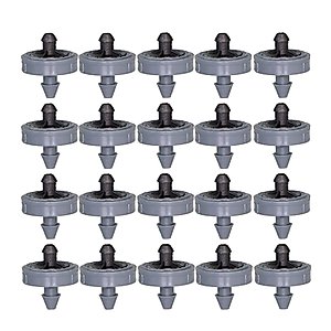 Lxcom Lighting 1 Gallon Drip Emitters Pressure Compensating Irrigation Drippers Steady Flow Drippers Irrigation Emitters for Home Agricultural Garden Lawn,50 Pack(Gray)