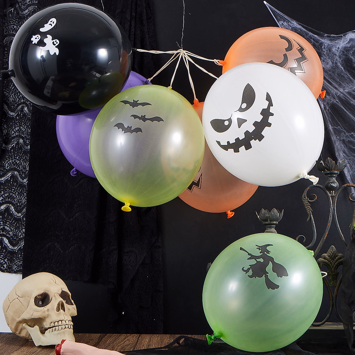 JOYIN 36 Pieces Halloween Punch Balloons for Halloween Punching Balloon Party Favor Supplies Decorations, Trick or Treat Toys, Halloween School Classroom Game