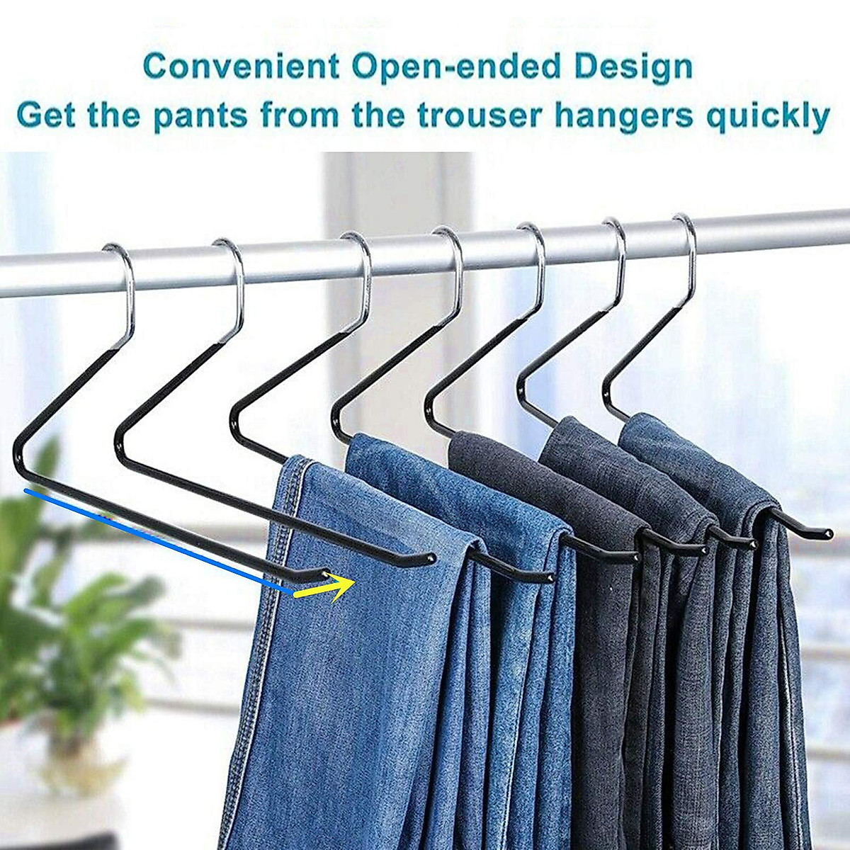 Corodo Pants Hangers, 20 Pack Non Slip Metal Pants Hangers Space Saving, Rubber Coating Short Neck Hangers