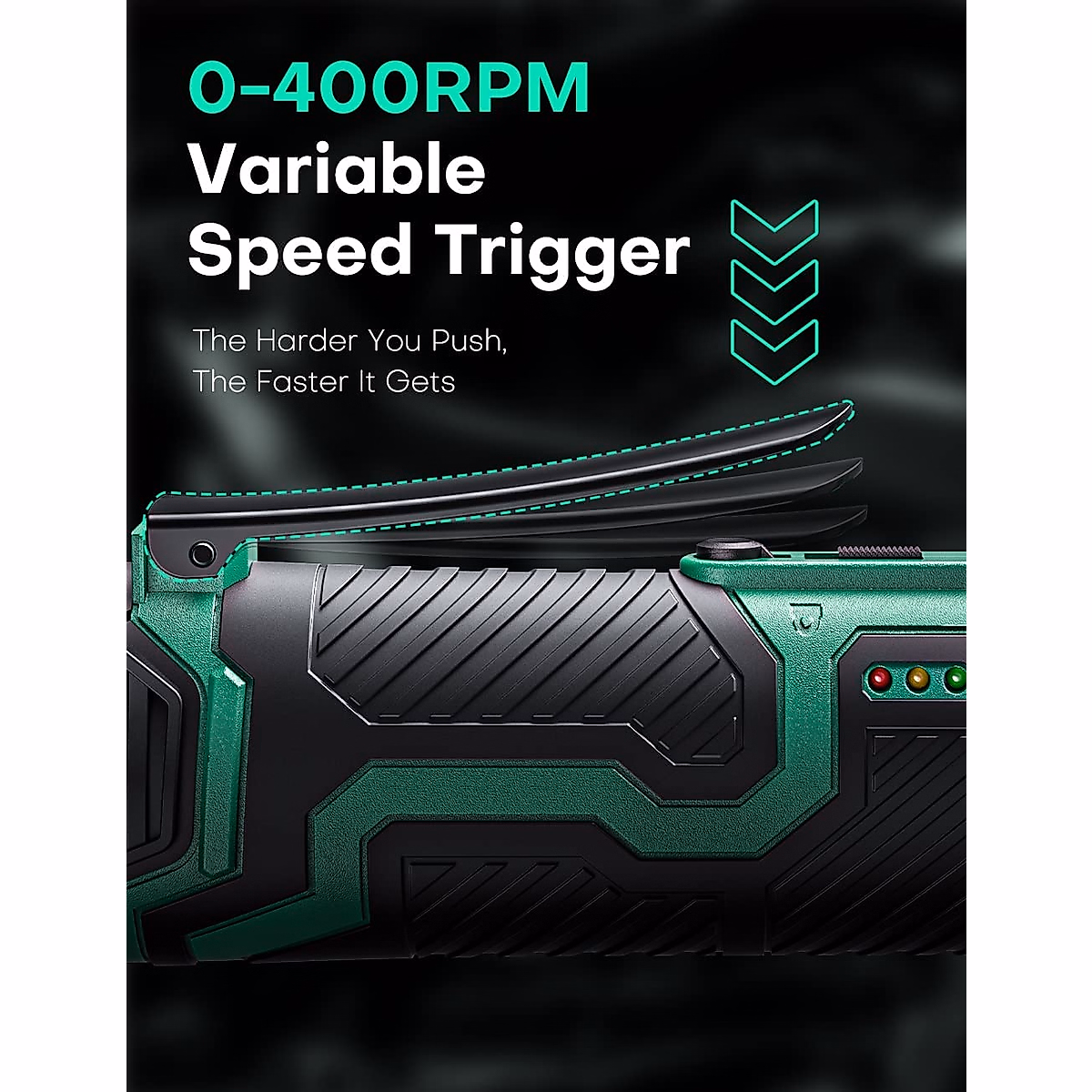 KIMO 3/8" Extended Electric Ratchet Wrench Set, 40 Ft-Lbs 400 Rpm 12V Cordless Wrench w/ 2-Pack 2.0 Ah Batteries, 1 Hour Fast Charger & 8 Sockets, Power Ratchet w/Variable Speed & LED Light