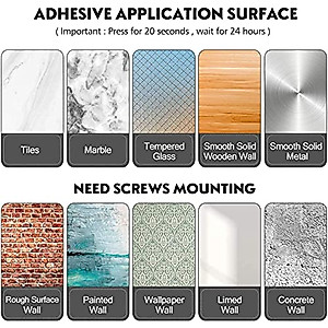 Paper Towel Holder Under Cabinet: 2 Pack SUS304 Stainless Steel Wall Mount Self-Adhesive Paper Towels Rolls for Kitchen (A-Wall-Mounted)