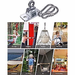 Digtichnny Swing Hangers Heavy Duty, 304 Stainless Steel Porch Swing Hooks Hanging Kit Swing Brackets Hardware Set Parts Smooth Silent