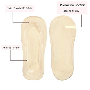 R RELAXIFE Womens No Show Thin Socks Cotton Nylon Low Cut Liner Non Slip hidden Invisible Socks for Flats Sneaker 4-6 pack