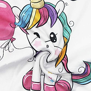 N/W Cute Christmas Unicorn Hand Towel Microfiber Print Soft Guest Home Decoration Rainbow Unicorn Face Towels Multipurpose for Bathroom, Hotel, Gym, Swimming and Spa (13.7 X 29.5 inch)