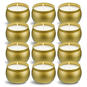 Scented Candles Gift Set, 12 Pack Natural Soy Wax Single tin 4 oz for Family Gatherings, Festive Candles