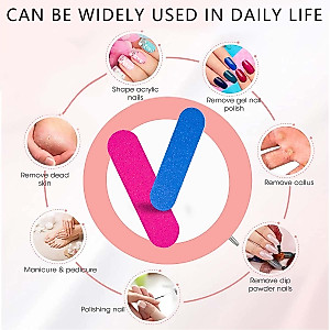 KISEER Mini Nail Files Bulk, 100 Pcs Disposable Double Sided Emery Boards Travel Size for Men, Women, Kids (2 Inch)