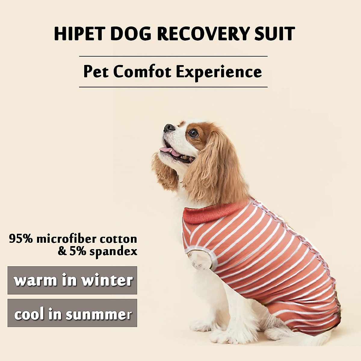 Hipet Dog Onesie Dog Surgery Recovery Suit for Male Female Surgical Suit for Spay and Neuter E-Collar & Cone Alternative Anti-Biting Lick Wound