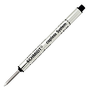 SCHMIDT P8126 Short Capless Rollerball Refill Fine Point 0.6mm, Black, 2 Pack Blister (SC58119)
