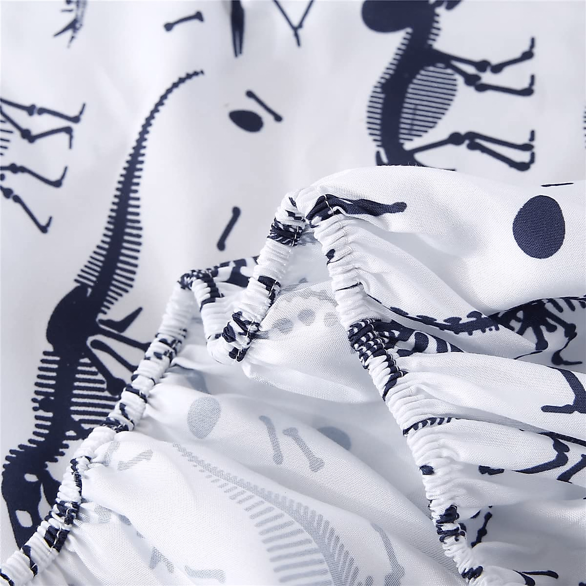 URBONUR 4-Piece Toddler Bedding Set - Ultra Soft Cartoon Jurassic Dinosaur Print Boys Toddler Comforter Set - Include Comforter, Flat Sheet, Fitted Sheet and Reversible Pillowcase, Navy Dinosaur