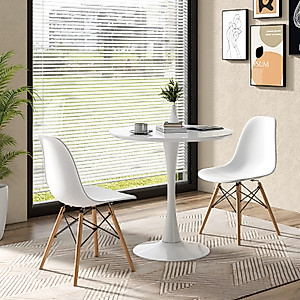 Giantex 3-Piece Dining Table Set for 2 - Kitchen Table Chairs Set with 32” Round Table, Dining Chairs, Dinette Table Set for Small Spaces, Breakfast Nook Table Set, Dining Room Table Set (White)