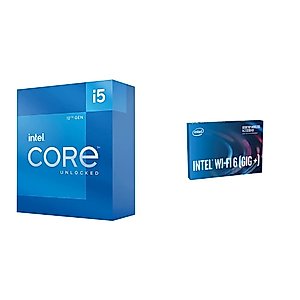 Intel Core i5-12600K Desktop Processor 10 (6P+4E) Cores up to 4.9 GHz Unlocked LGA1700 600 Series Chipset 125W and Wi-Fi 6 (Gig+) Desktop Kit, AX200, 2230, 2x2 AX+BT, vPro®