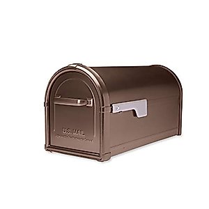 Architectural Mailboxes Hillsborough Galvanized Steel Post Mount Mailbox, Compatibility Code J, 5593C-CG-10, Copper, Large Capacity