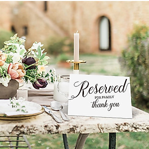20 Pack Reserved Signs for Wedding, 4X6 Inch Reserved Table Signs, Minimalist Table Place Cards for Wedding, Restaurants, Parties, Receptions, Events, Table Setting Cards -RS04