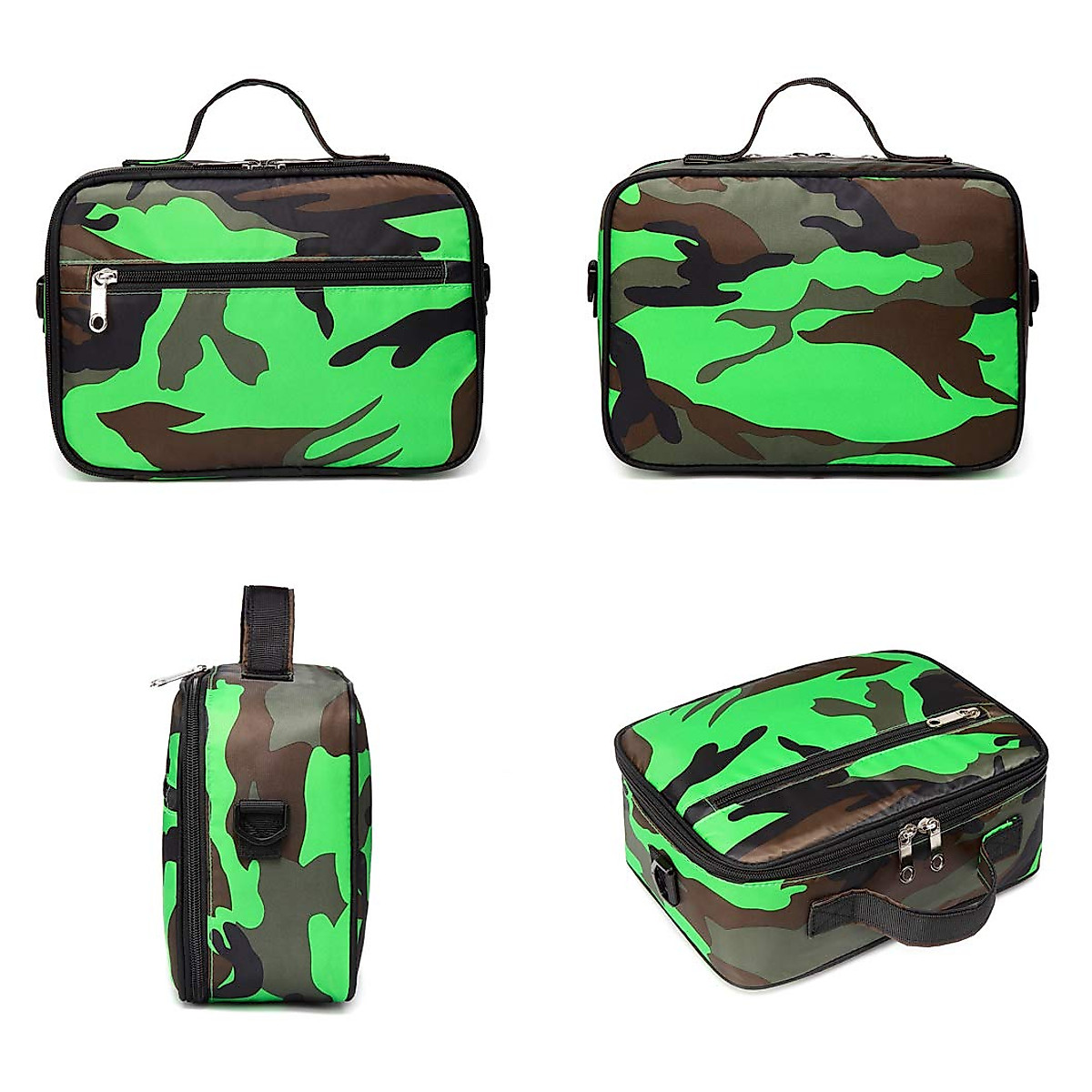 BLUEFAIRY Kids Insulated Lunch Box for Boys Lunch Bag Lunch Box Carrier for Boys for Elementary School Kindergarten (Camo Green)
