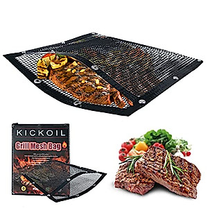 BBQ Accessories Mesh Grill Bags for Outdoor Grill,more than Grill Mat,Non-stick Resuable,Easy to Clean,Works on Electric Grill Outdoor Gas Charcoal BBQ Black Barbeque Grilling Accessories/BBQ Tools
